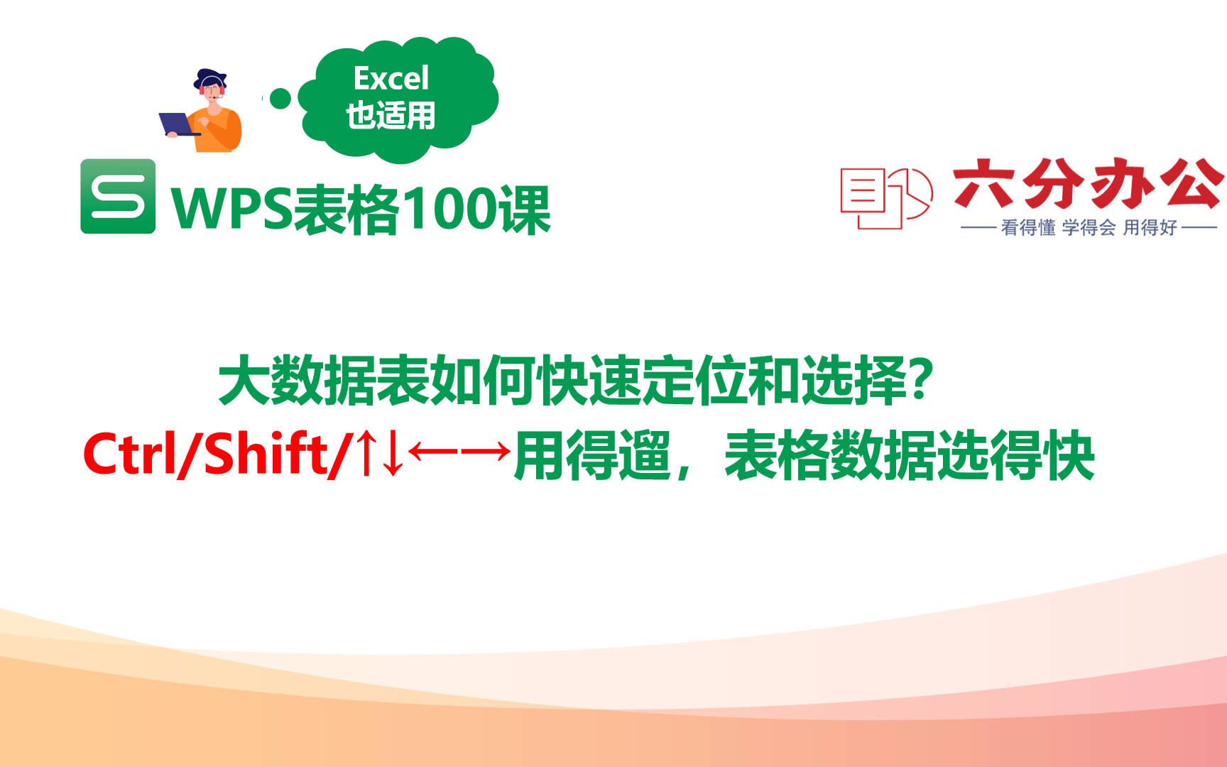 大数据表如何快速定位和选择?CtrlShift↑↓←→用得遛,表格数据选得快