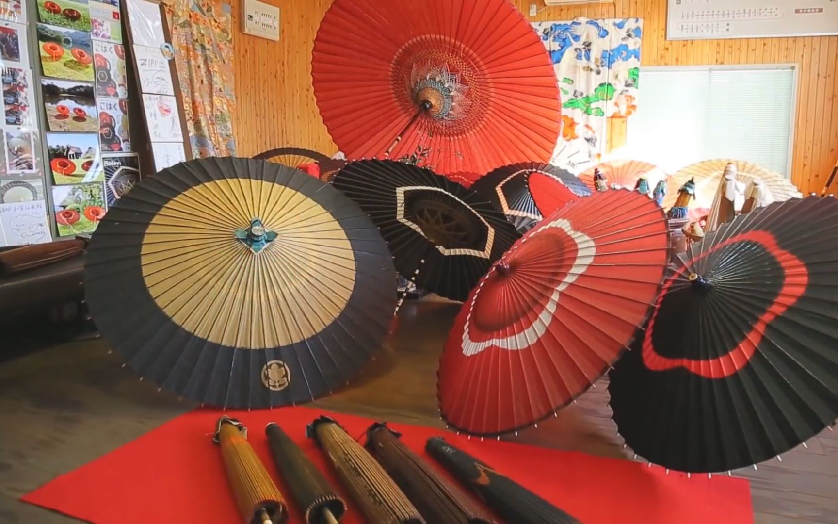 日本手工雨伞淀江伞制作过程,类似于油纸伞制作教程视频