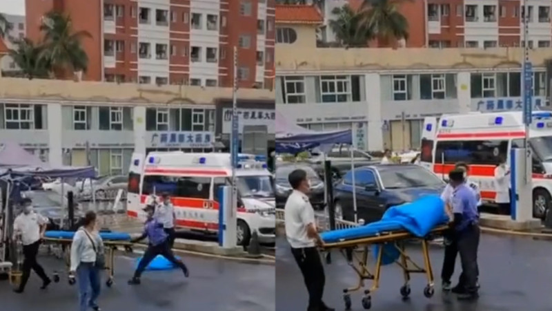 一医院仅合作救护车可进,担架床拖出医院,工作人员:确有规定
