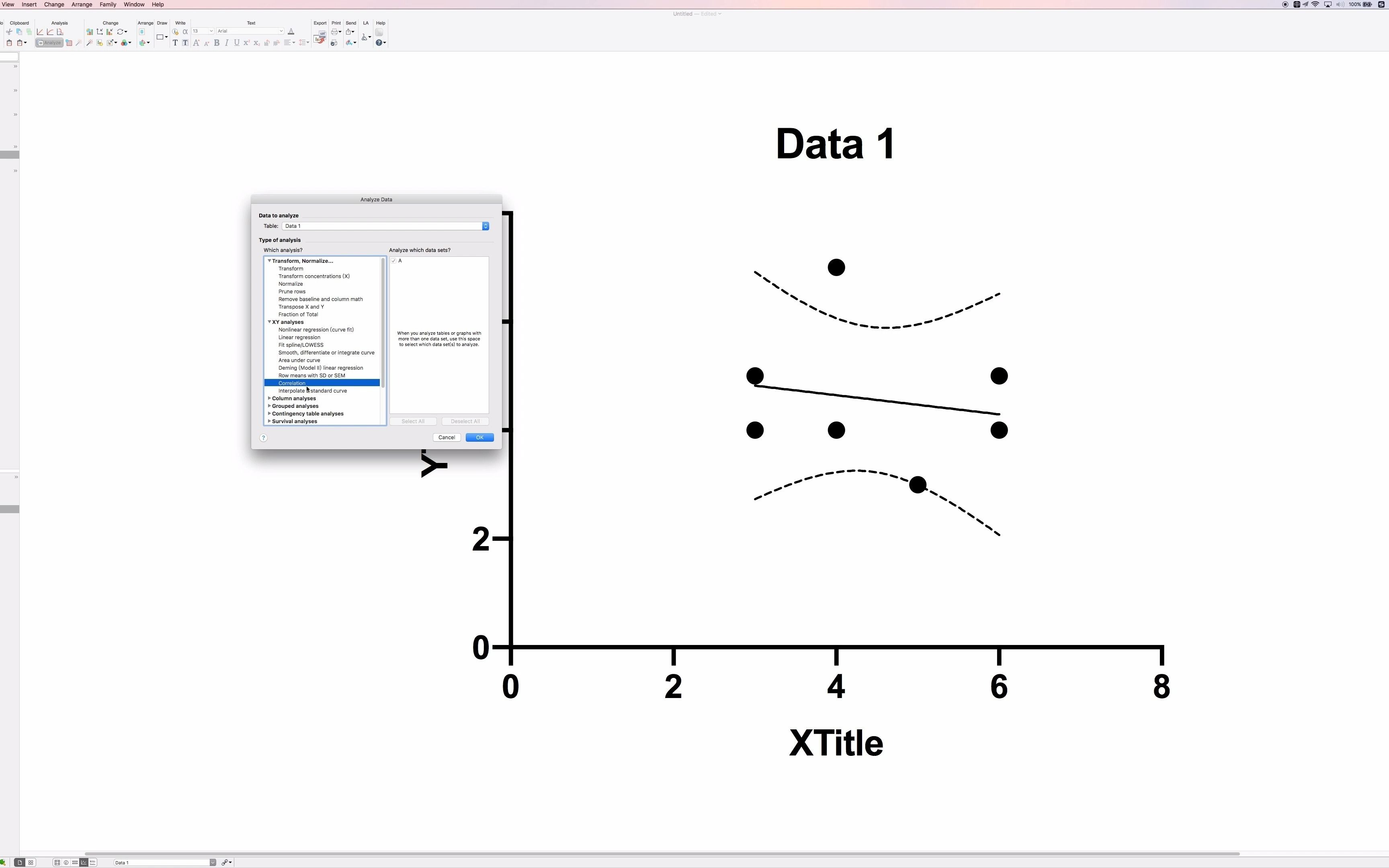 graphpad教程-相关性分析