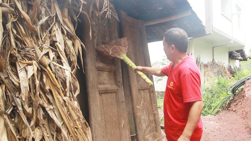 老农四春:以前大院的老式木门,留着说不定以后还有用