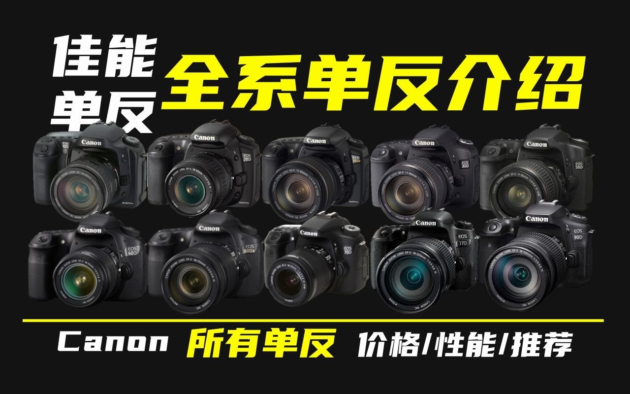 B站最全!佳能所有单反-中端系列-佳能单反合集(中)90D/77D/80D/70D/...