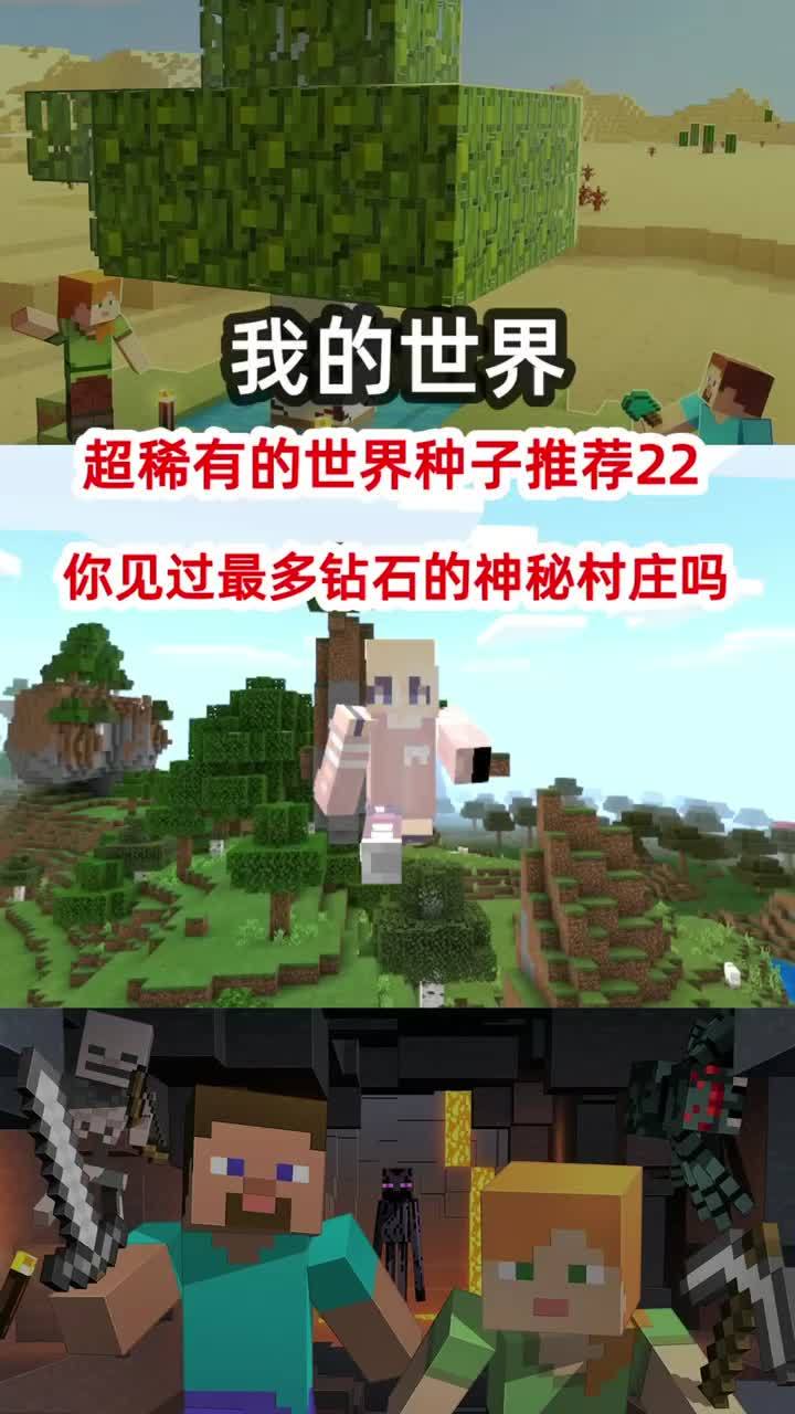我的世界最多钻石的神秘村庄种子我的世界游戏动画动漫手游