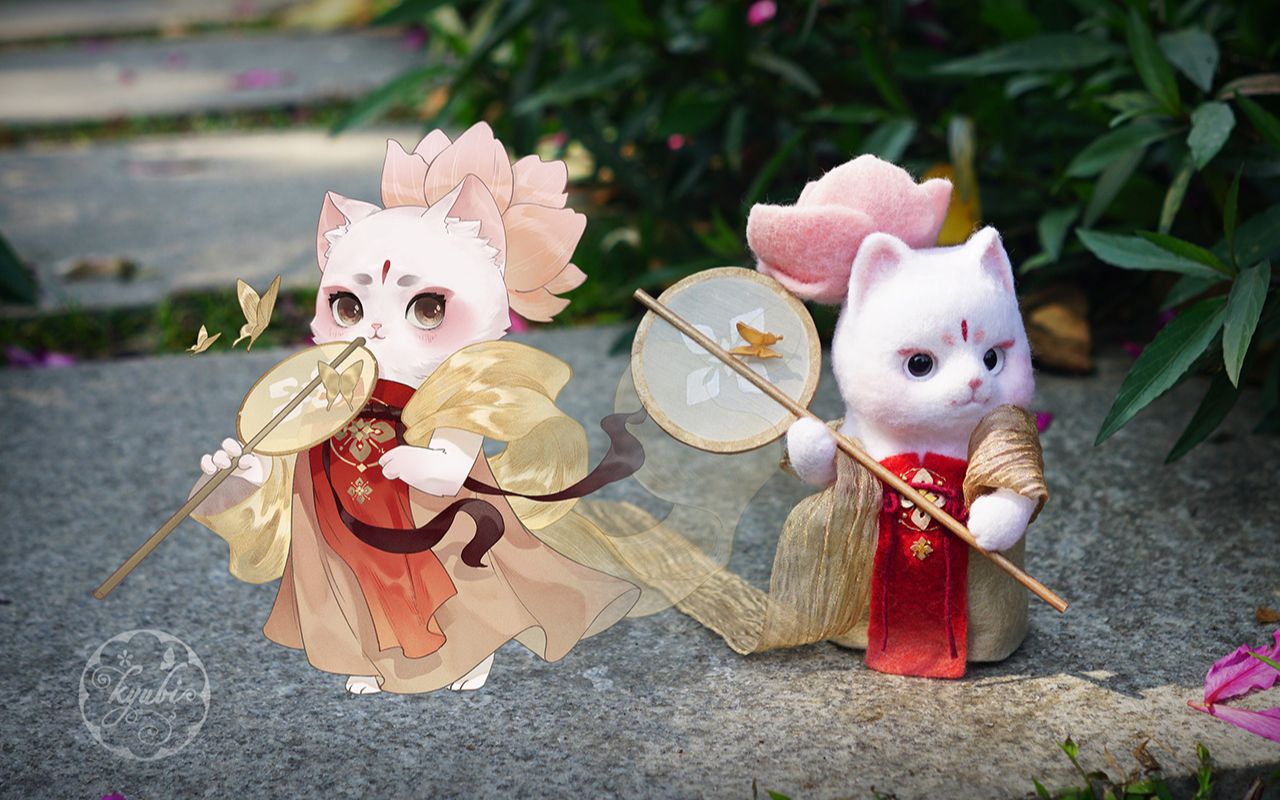 【忘川风华录】杨玉环变成羊毛毡猫猫手办啦