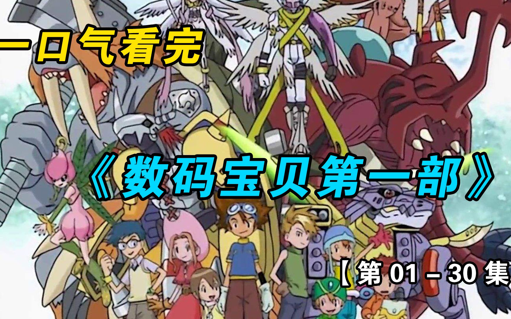 一口气看童年经典动画《数码宝贝第一部》第1-30集