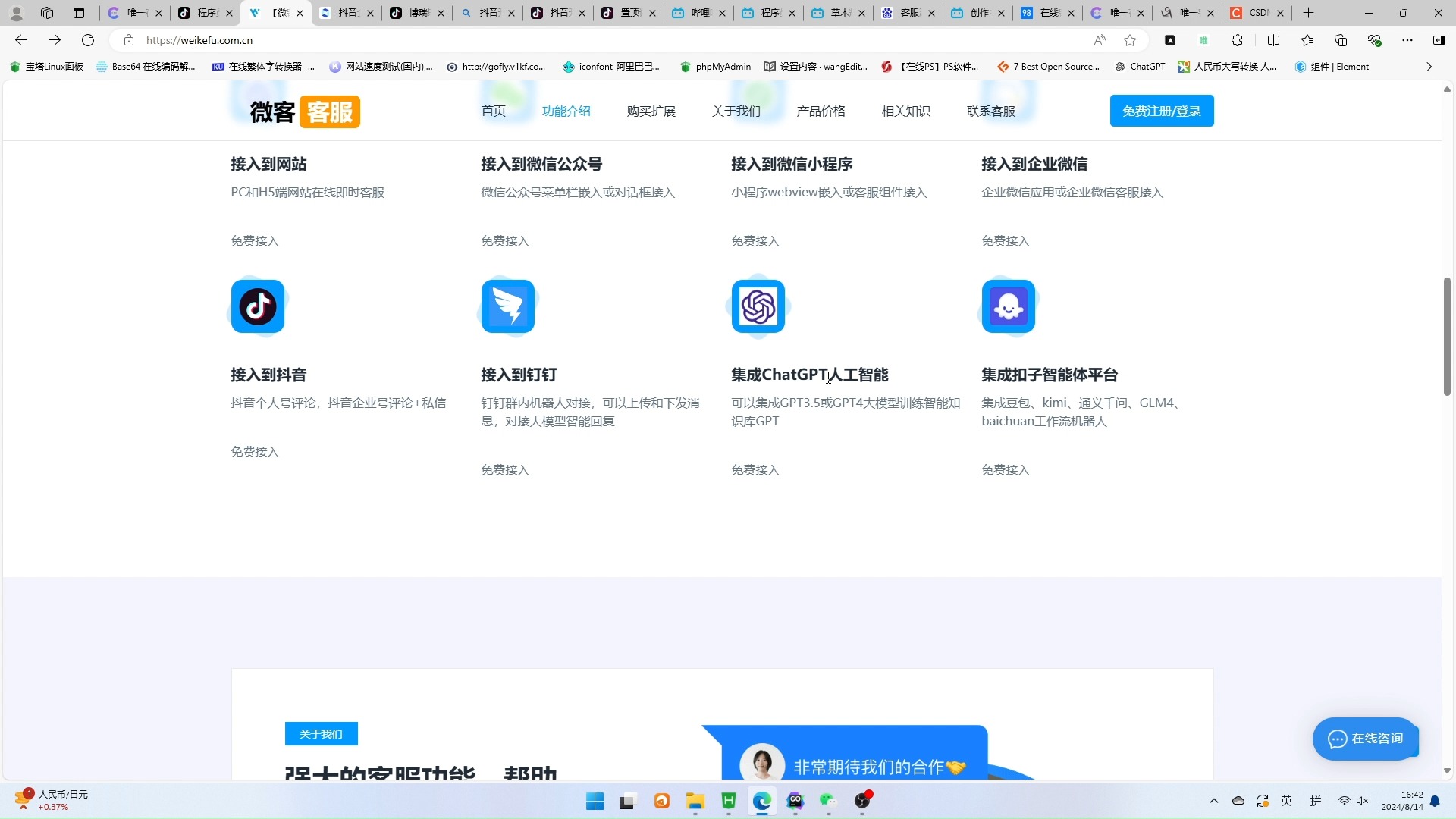 智能在线客服系统源码私有独立部署,对接网站、APP、微信、抖音等...