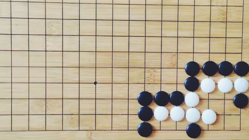 围棋黑先,2段示范例题,自我测试一下吧!