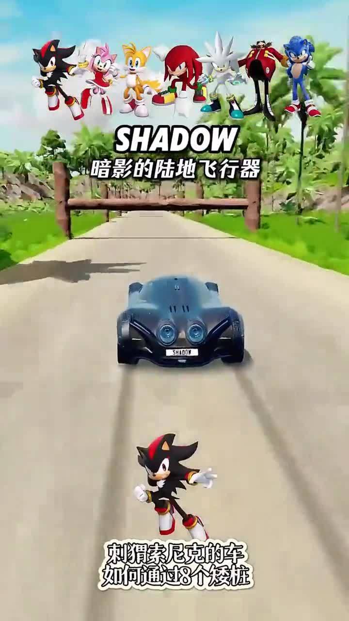 刺猬索尼克的车如何通过8个矮桩 #汽车模拟器