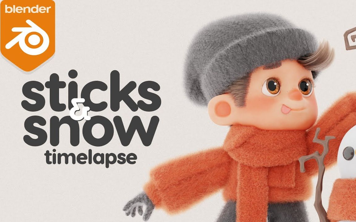 ender给雪人插树枝的男孩全流程制作过程 Timelapse of Sticks & Snow