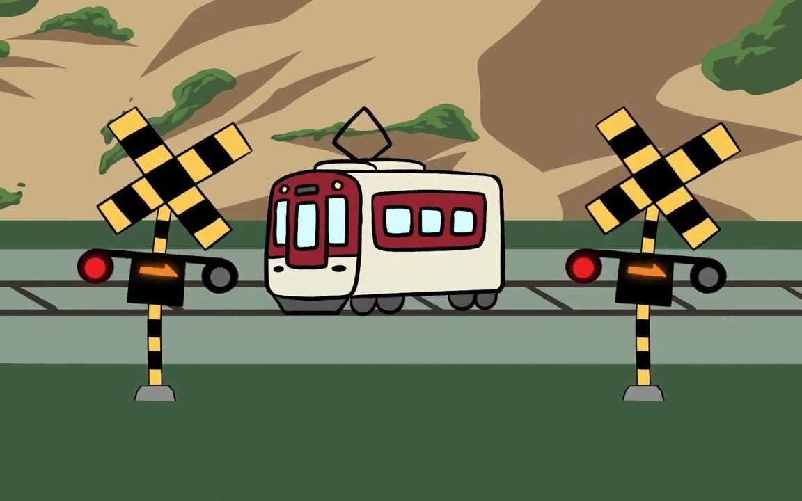 趣味动画:动车有序的工作,信号灯负责交通安全
