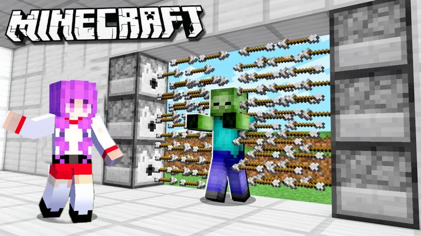 小君姐姐我的世界:陷阱小屋之自动发射器,追踪僵尸神器