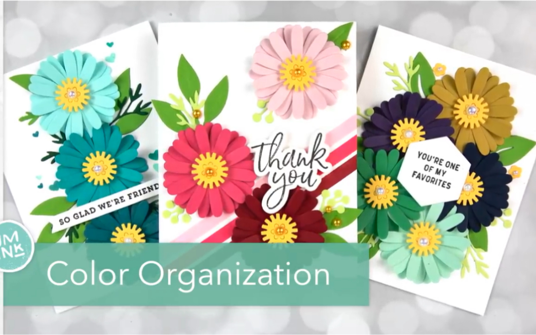 【卡片】J神花朵印章制作印台色卡 刀模制作缤纷花朵卡片教程|Ink ...