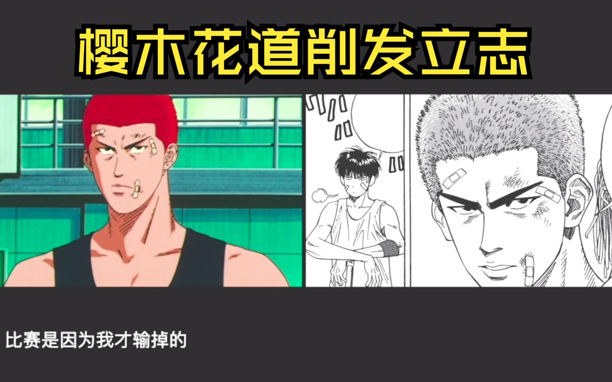 【动画VS漫画】樱木花道削发立志 灌篮高手名场面