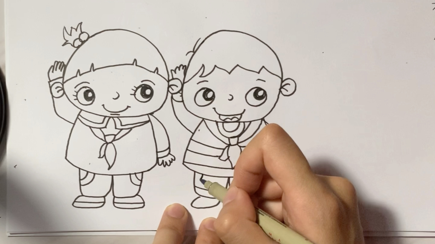 《我爱你,祖国》主题简笔画