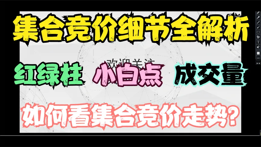 集合竞价的红绿柱,小白点代表什么?细节,走势,重点全解析