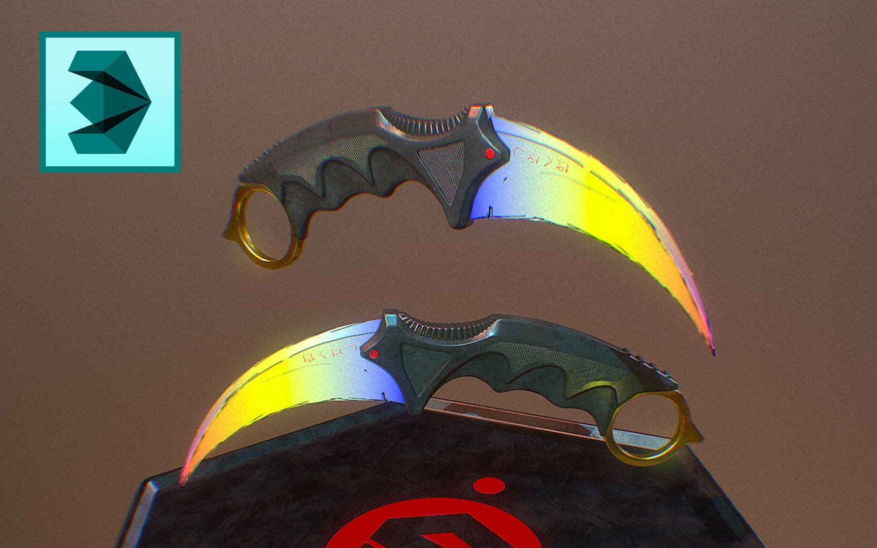 【3d游戏建模】CSGO渐变色爪子刀3d模型制作教学