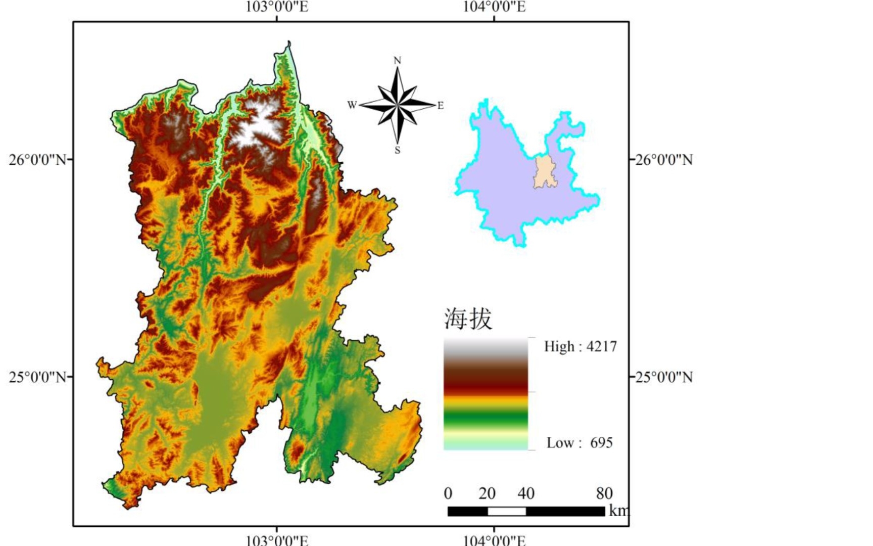 研究区域地形图制作