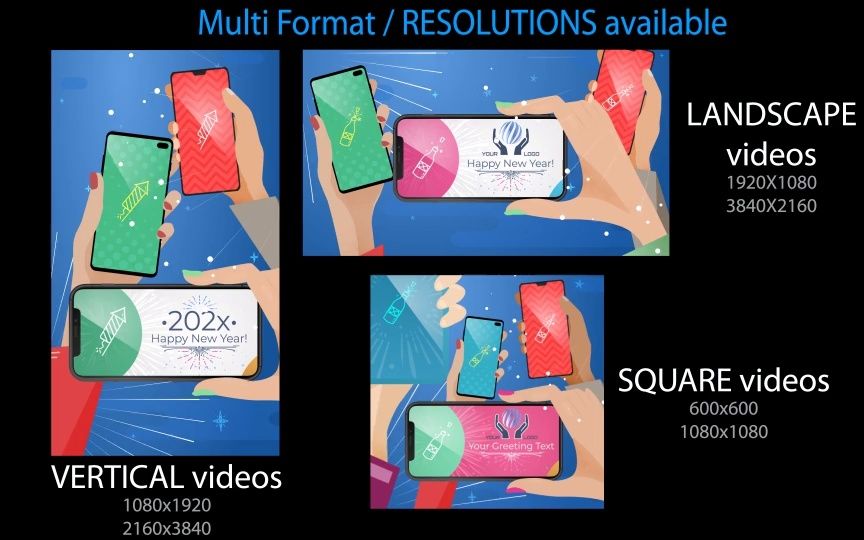 AE模板-卡通手势新年手机点击滑动文字logo出现的片头MG动画 ...