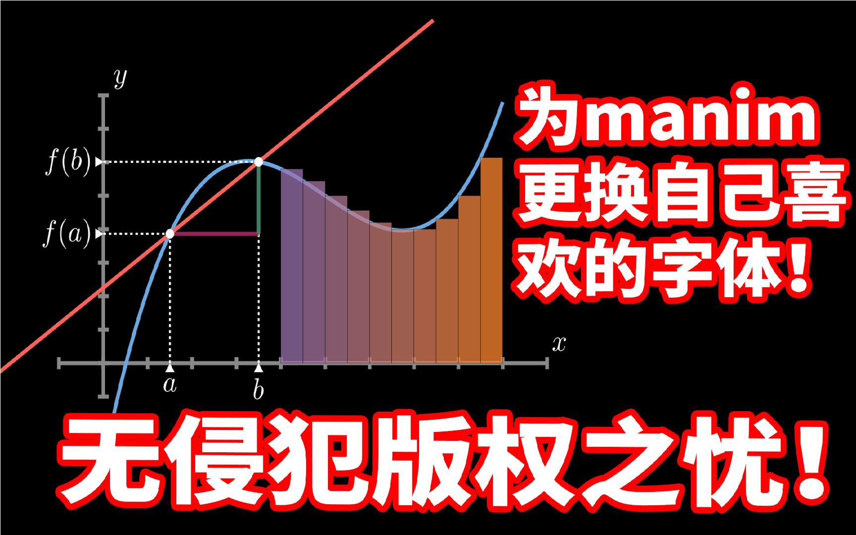 觉得字体太难看了?为manim更换无侵权之忧的字体!