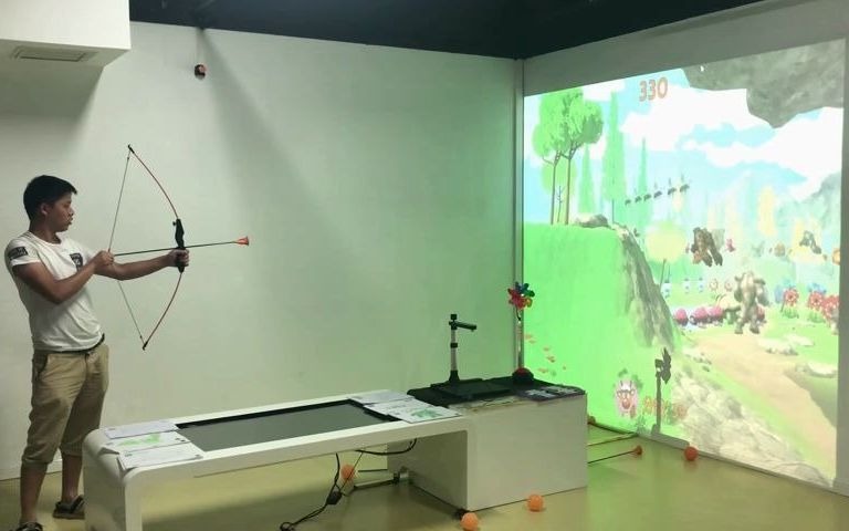 unity小小神箭手儿童互动投影射箭虚拟弓箭靶墙靶心派对游戏