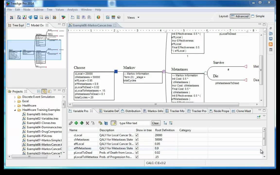 Analyze a Markov Model in TreeAge Pro