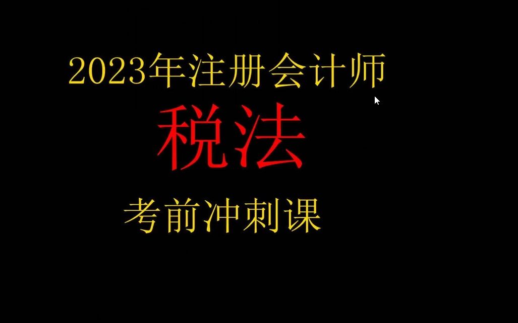 2023年注册会计师税法考前冲刺课个人所得税(二)