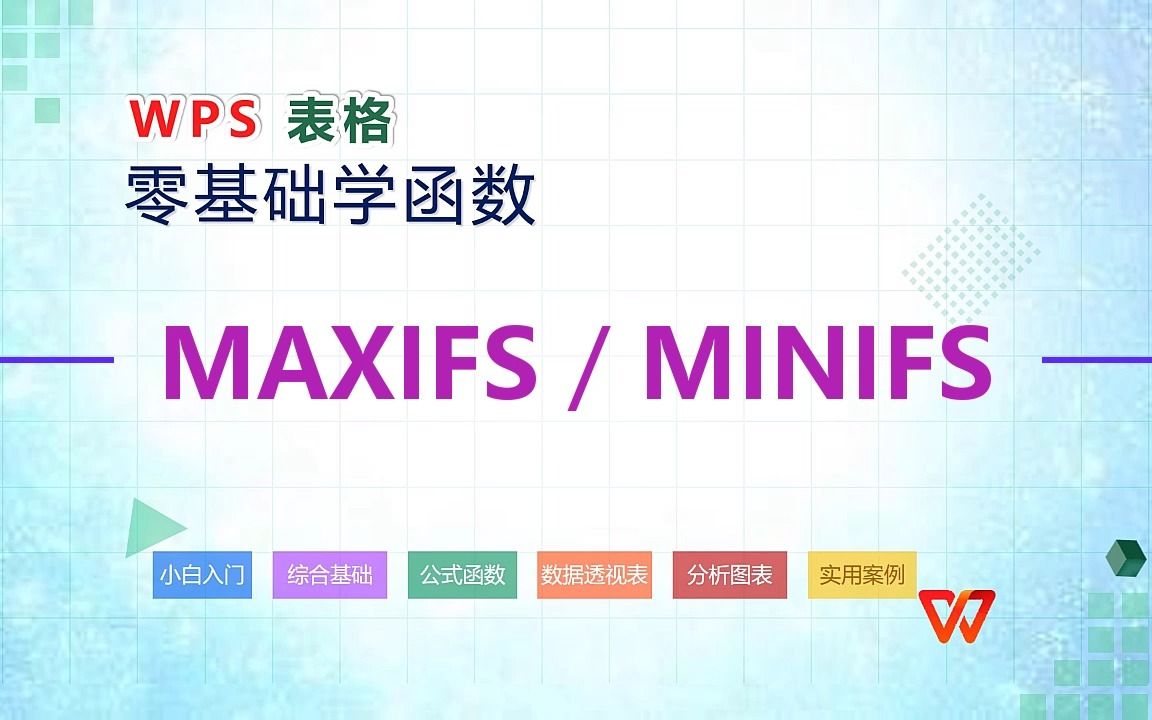 WPS零基础学函数-18-MAXIFS和MINIFS 函数