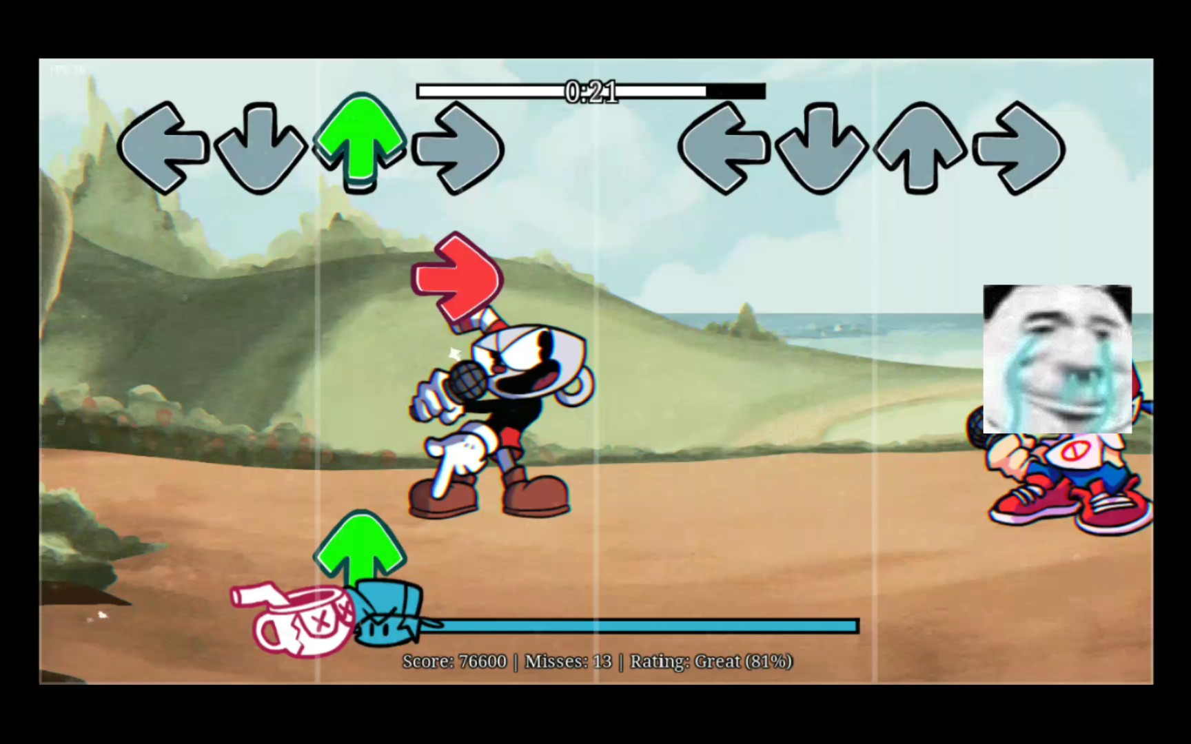 周五夜放克sans班迪茶杯头模组过关!(up主菜,请别喷我)