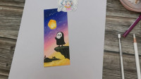 美术生用马克笔绘画,教你画最简单的星空,五岁小朋友都能学会