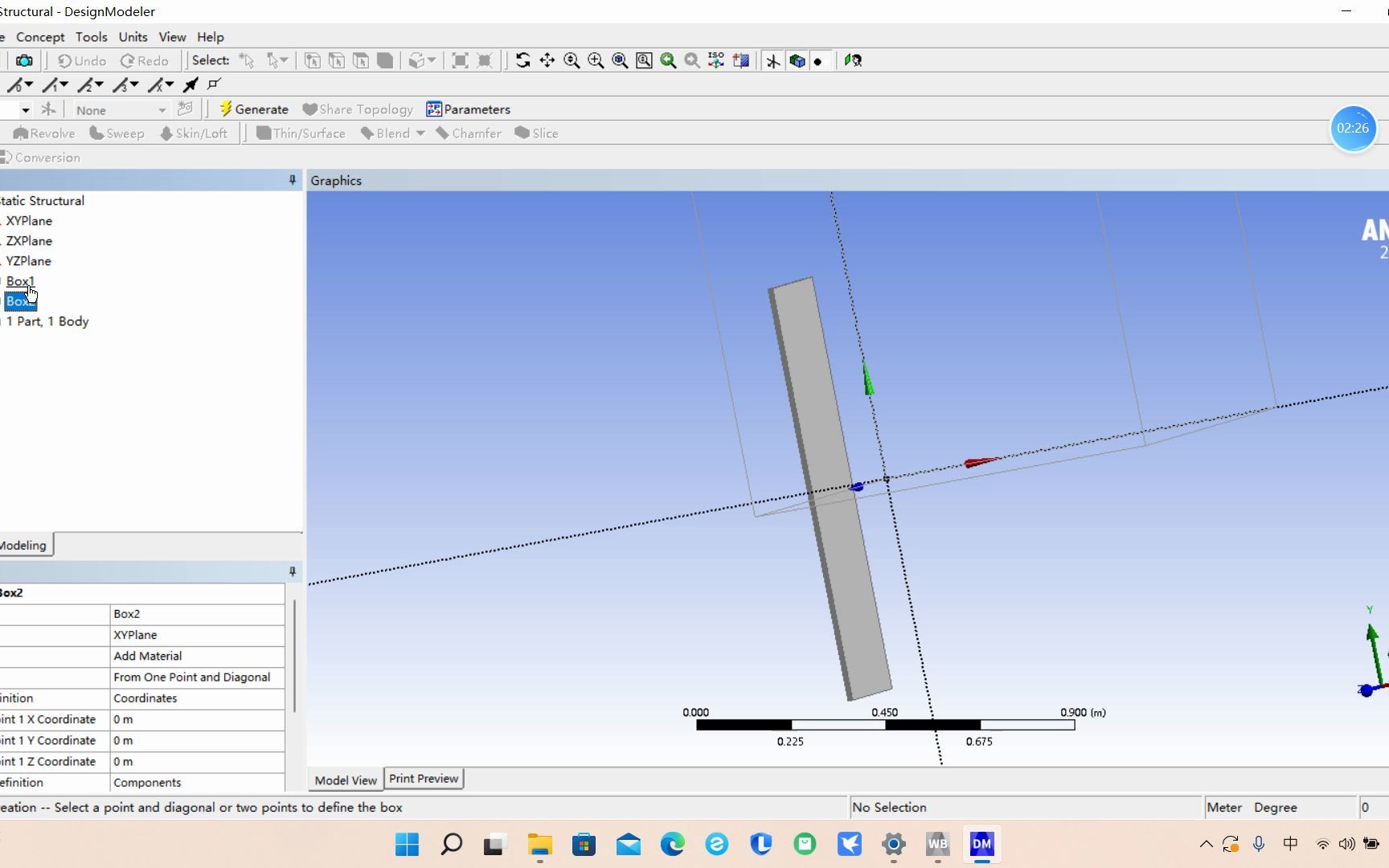 ansys workbench学习一周建模记录1