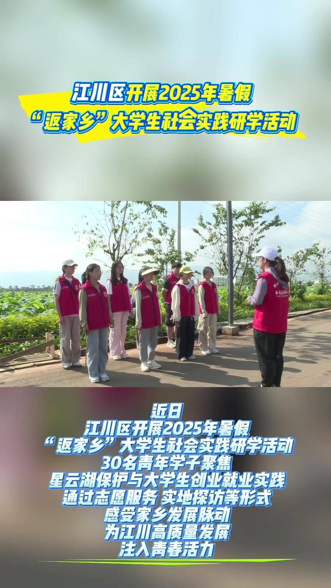 江川区开展2025年暑假"返家乡"大学生社会实践研学活动#有一种叫...