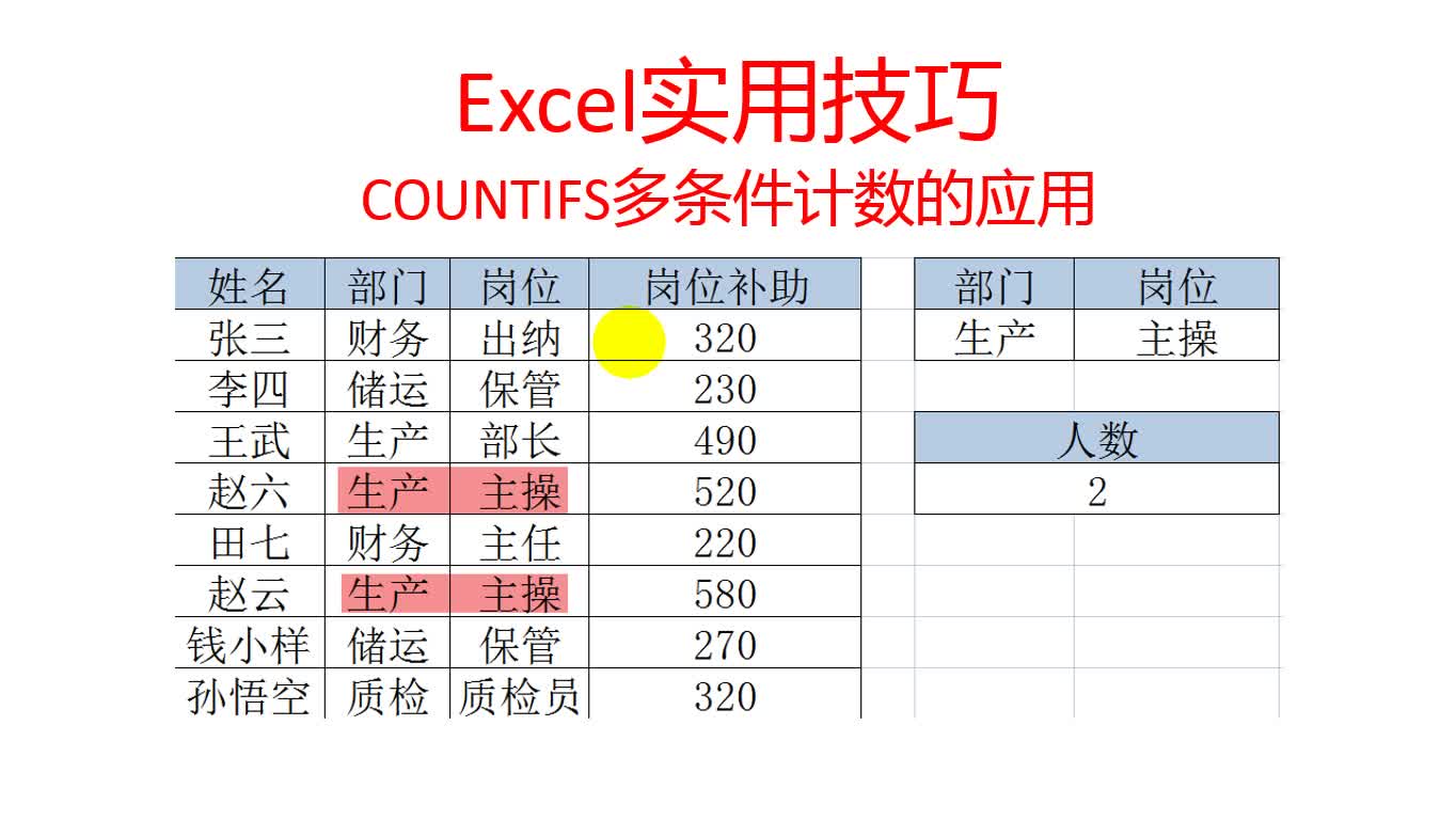 Excel实用技巧,COUNTIFS多条件计数的应用
