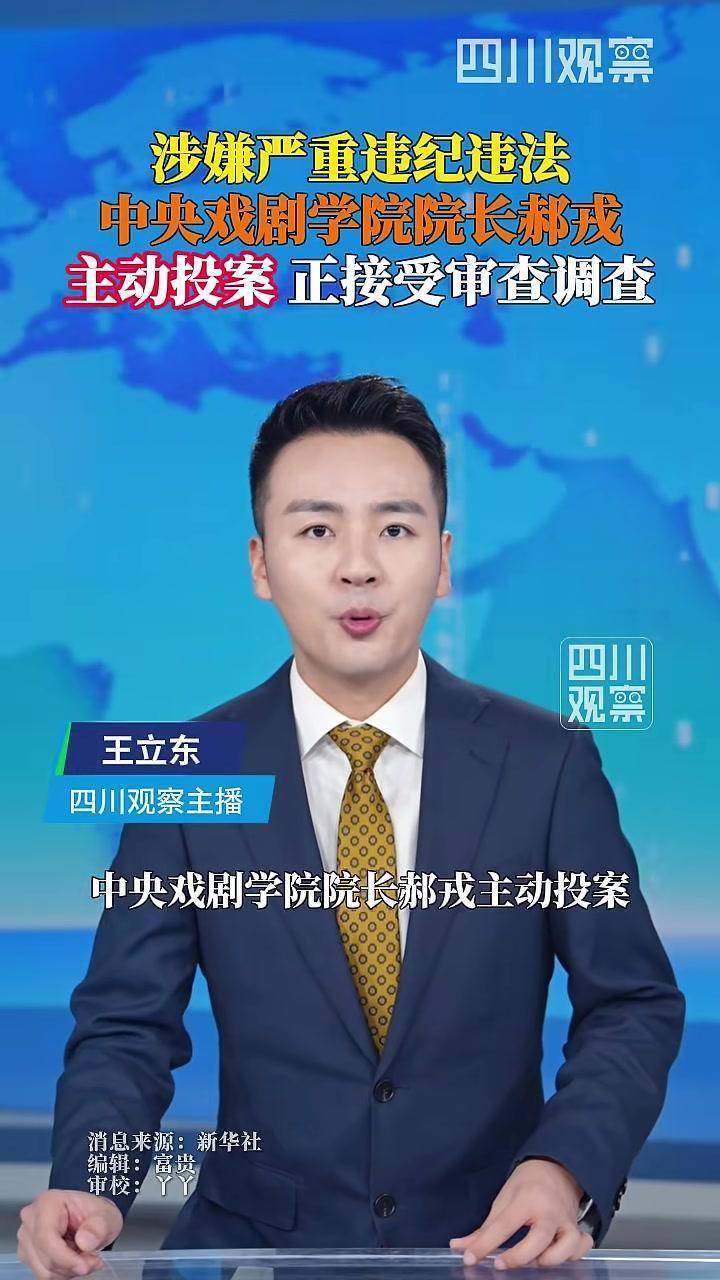 中戏院长郝戎主动投案接受调查