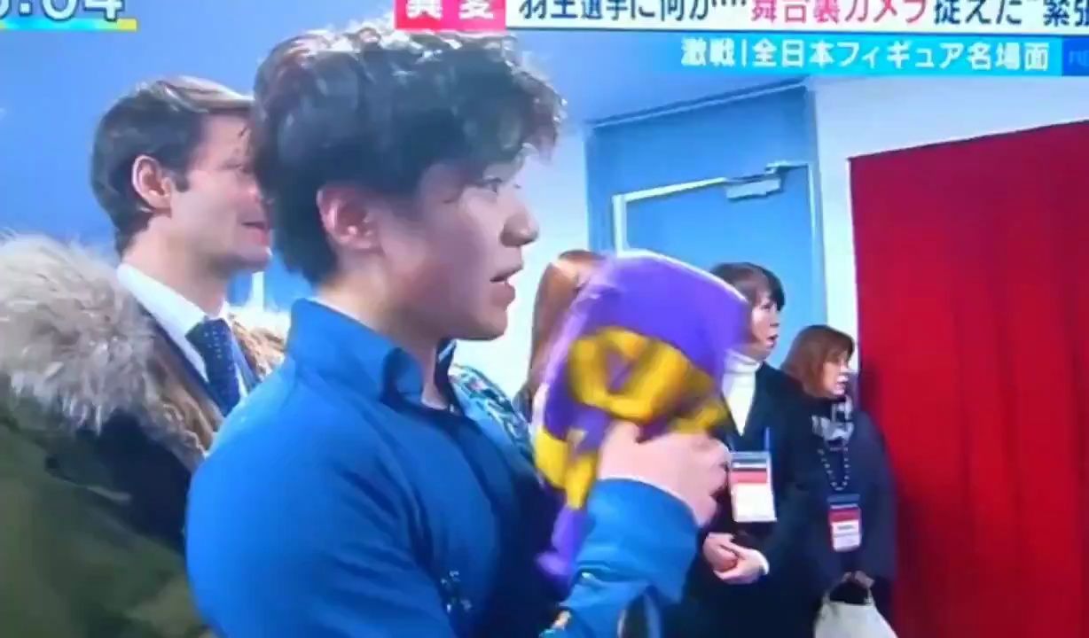 【羽生结弦】2019 全日赛 FS 宇野昌磨和高桥大辅等人后台反应