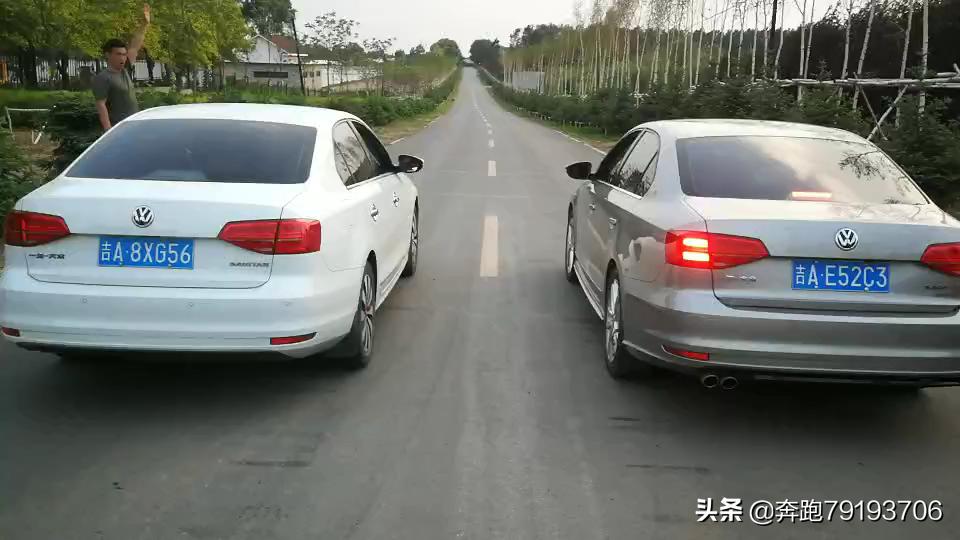 大众迈腾飙车1.6手动和1.4T自动,谁也不服谁!第二轮