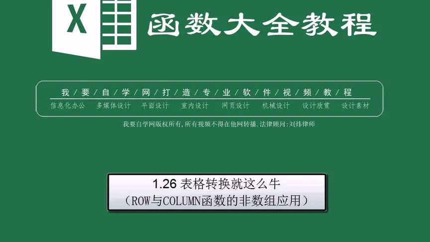 1-26、表格转换就这么牛(ROW与COLUMN函数的非数组应用)