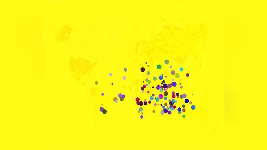 小球碰撞爆炸出世界地图?(编程艺术)