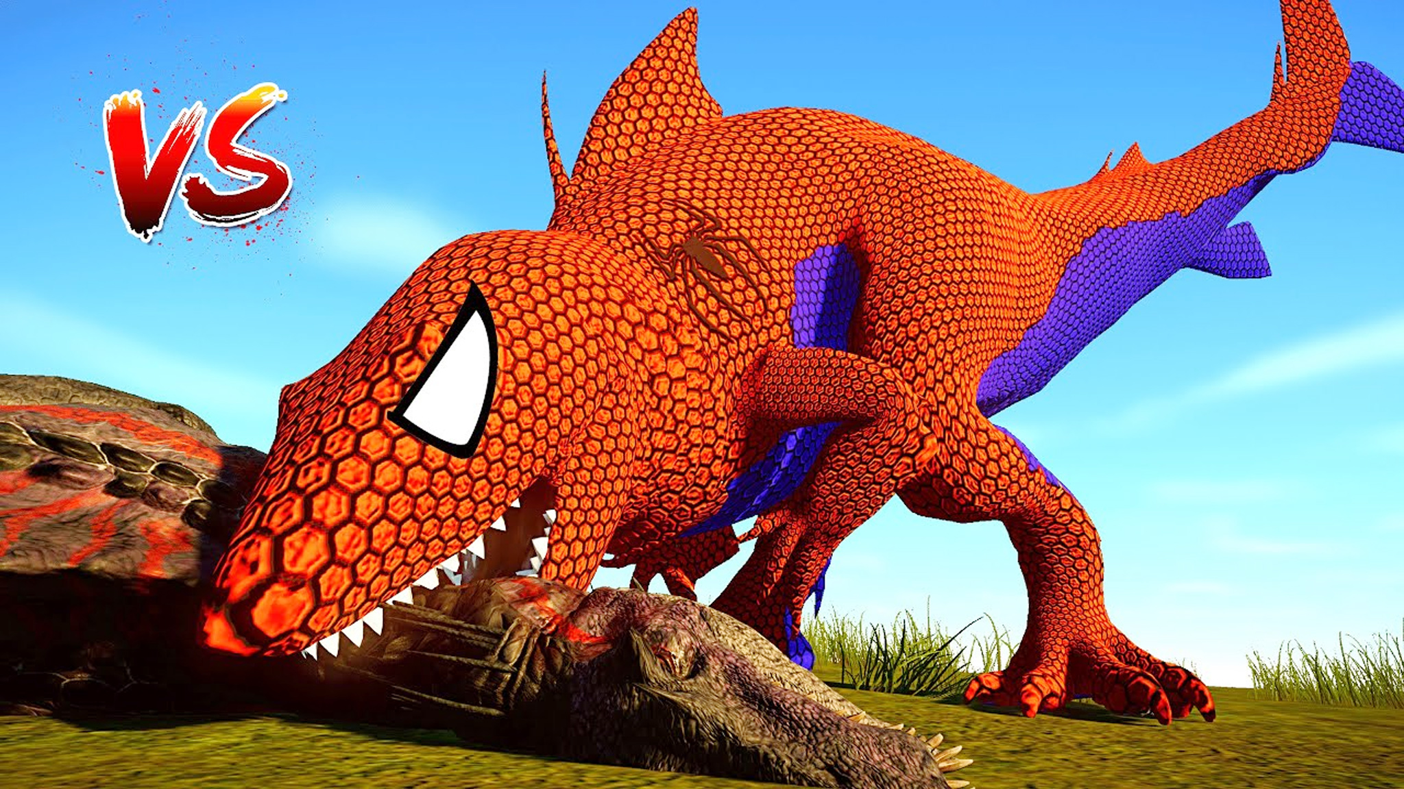 “蜘蛛侠”鲨鱼王 VS 德拉科巨龙、暴虐棘龙 ~ 侏罗纪世界进化_哔哩...