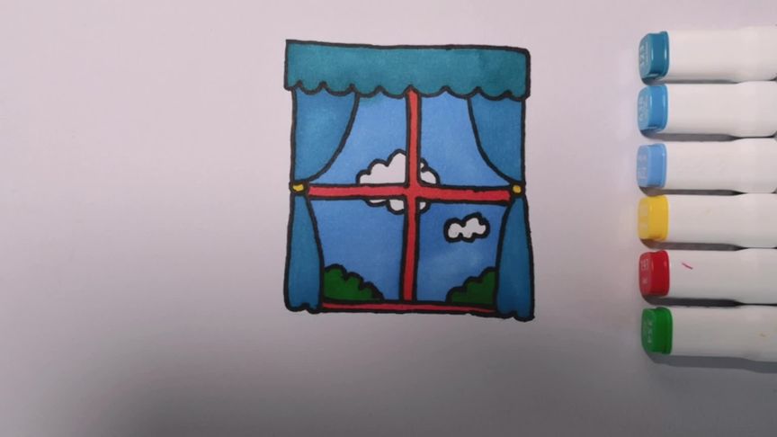 少儿简笔画—美丽的窗户!
