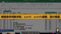 Excel 表格制作入门视频教程 第35集 根据条件判断求和,sumif/sumifs...