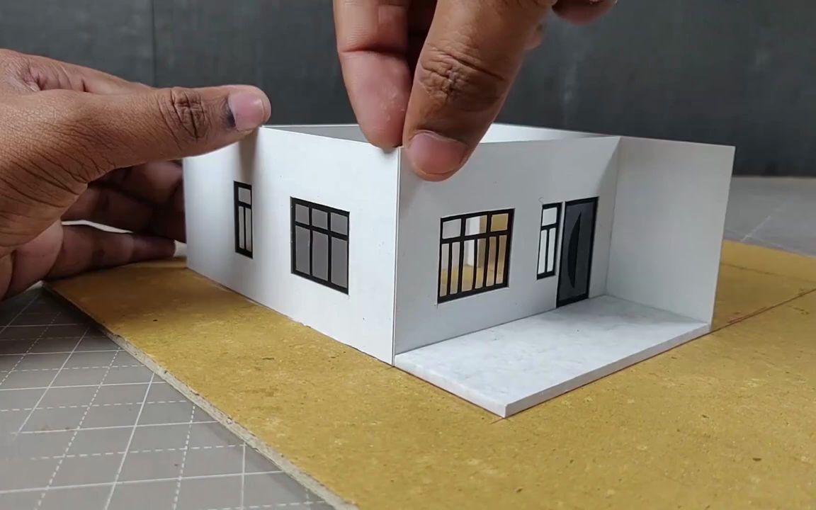 【手工】完成模型制作(延时)--小型建筑设计