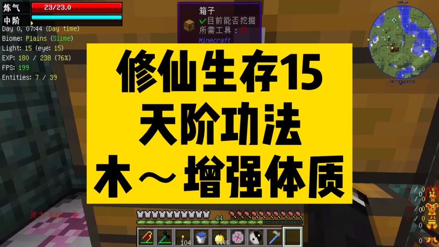 叶枫我的世界修仙生存15 天阶功法,增强体质