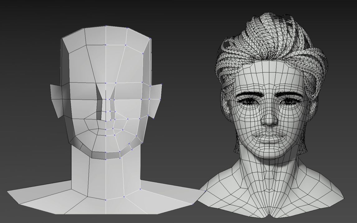 【3dmax人物建模】从零开始教会你3D人物人头模型布线流程及技巧...