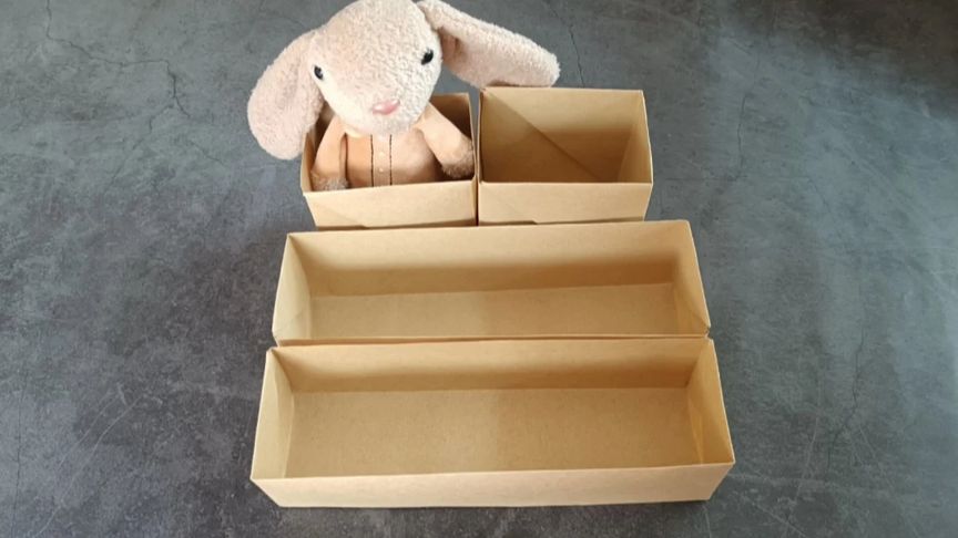 收纳盒折纸,一张A4纸折叠实用收纳盒,超简单