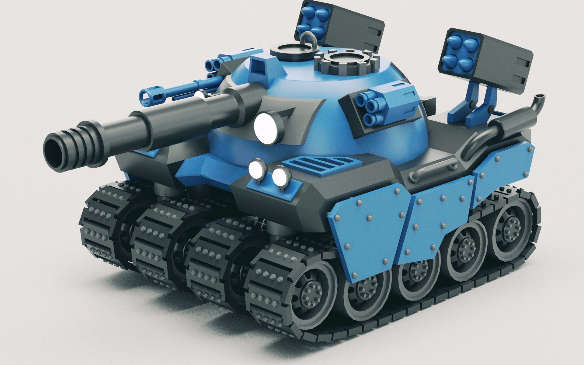 【3dmax建模】次时代简单坦克建模流程案例