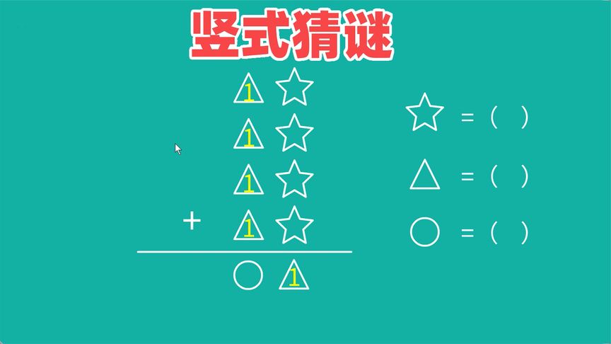 二年级数学题竖式猜谜,4个2位数相加还得2位数,说明了什么?