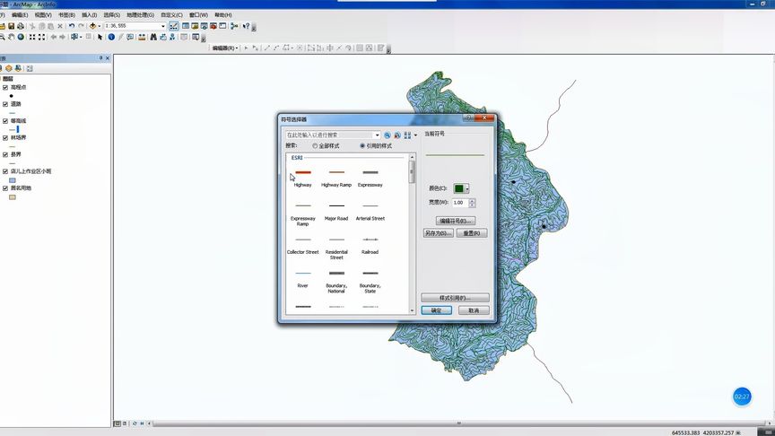 ArcGIS点线符号设置-设置高程点、等高线图层符号341-1 2 3
