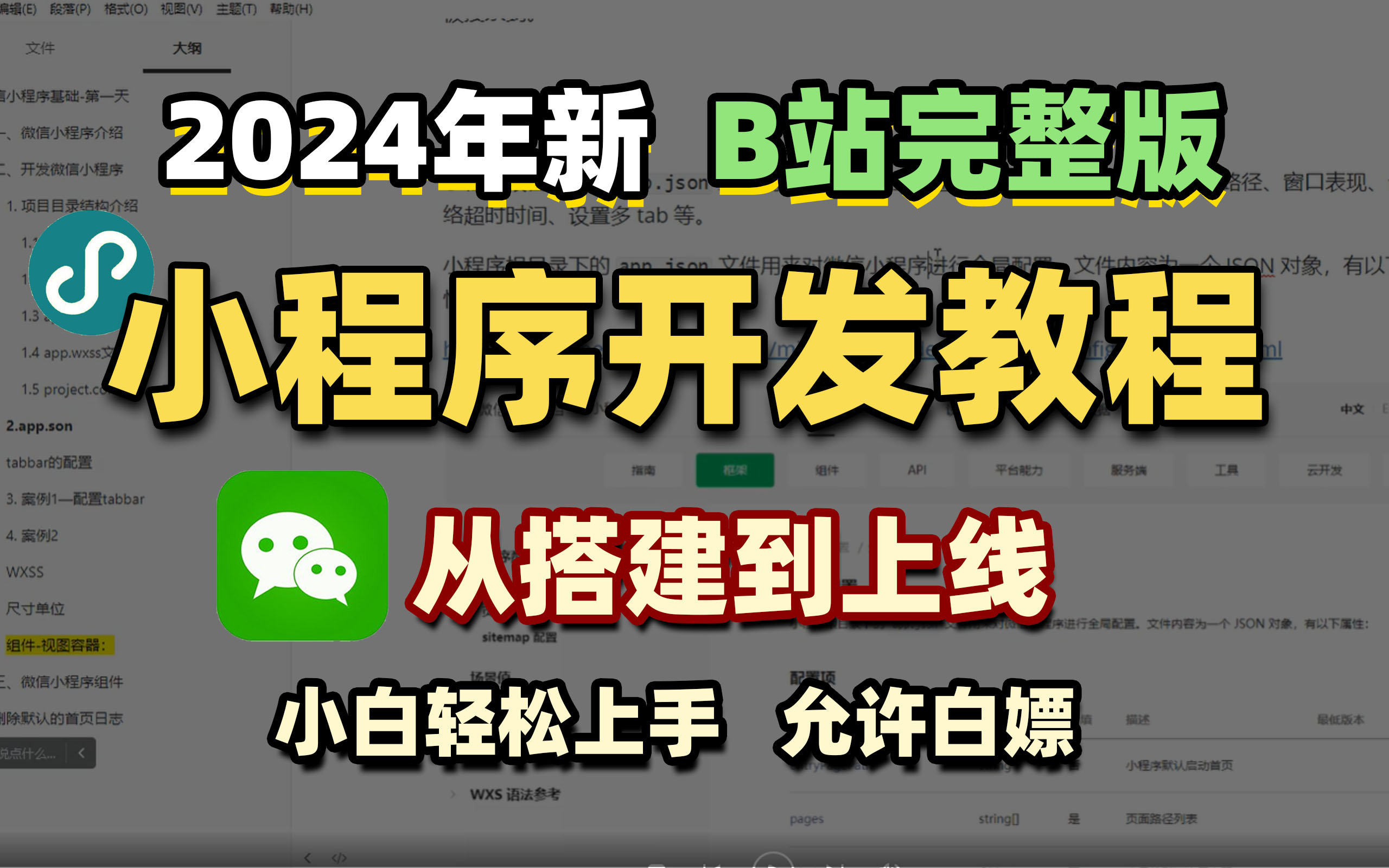 全网最新:从零开始落地微信小程序,入门速成教程!已完结附全套源码(小...