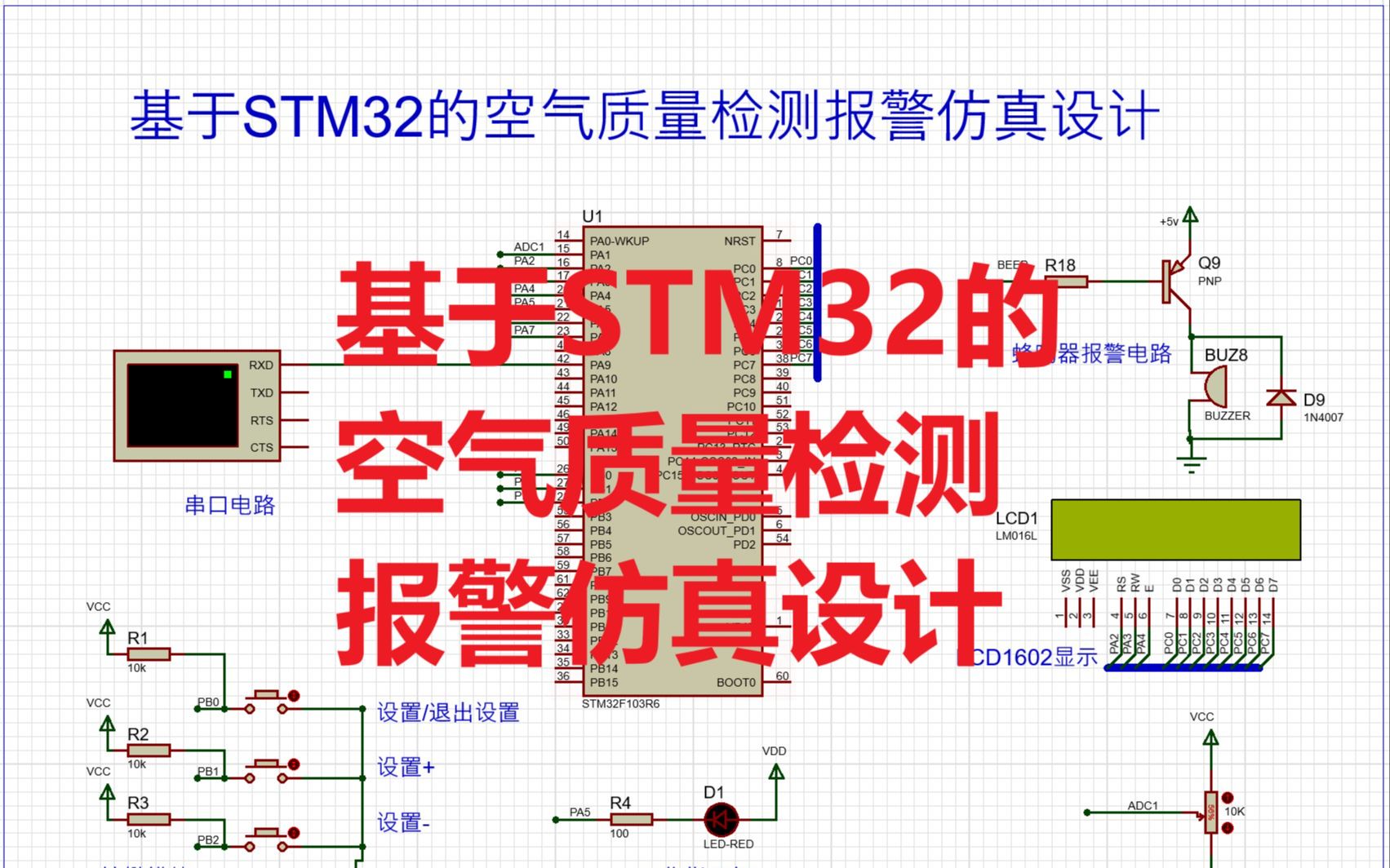 基于STM32的空气质量检测报警仿真设计(仿真+程序+讲解)