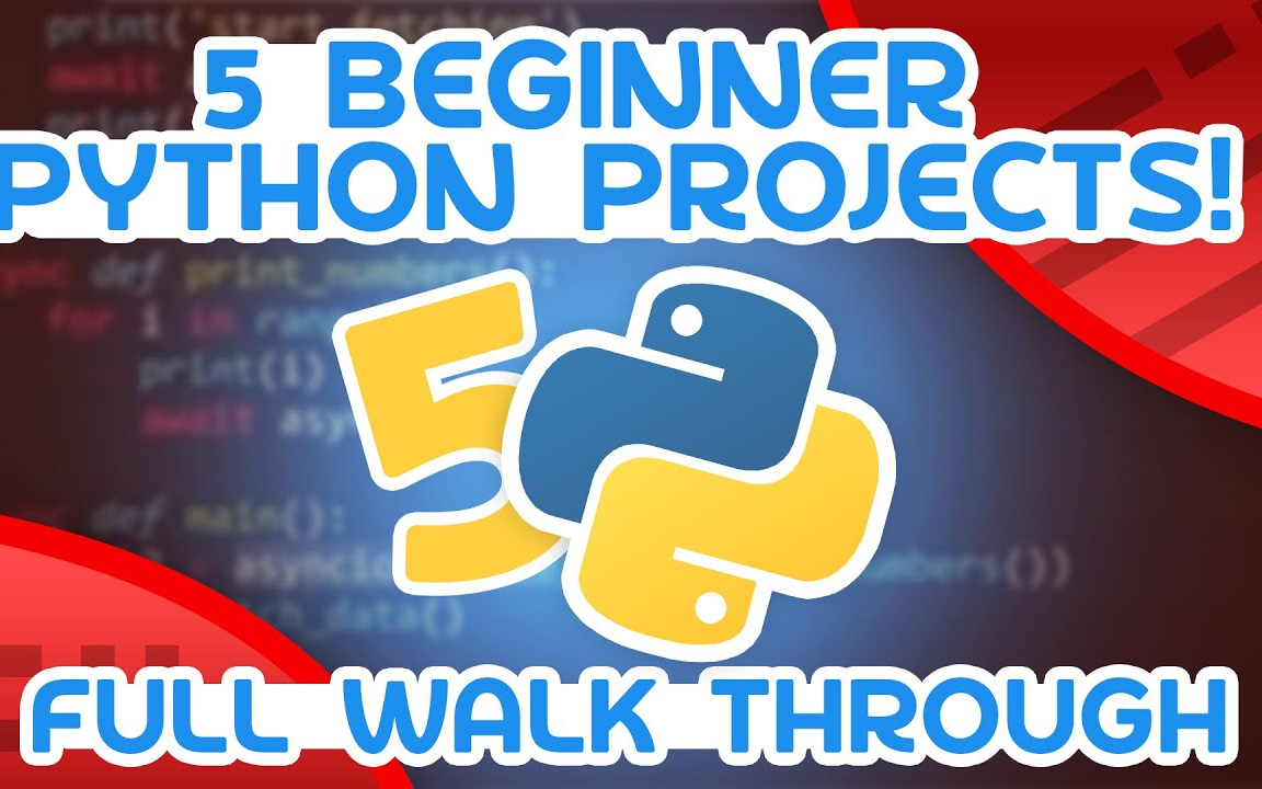 【中字】适合初学Python的小白 5个Python实战项目 (油管上一百万...